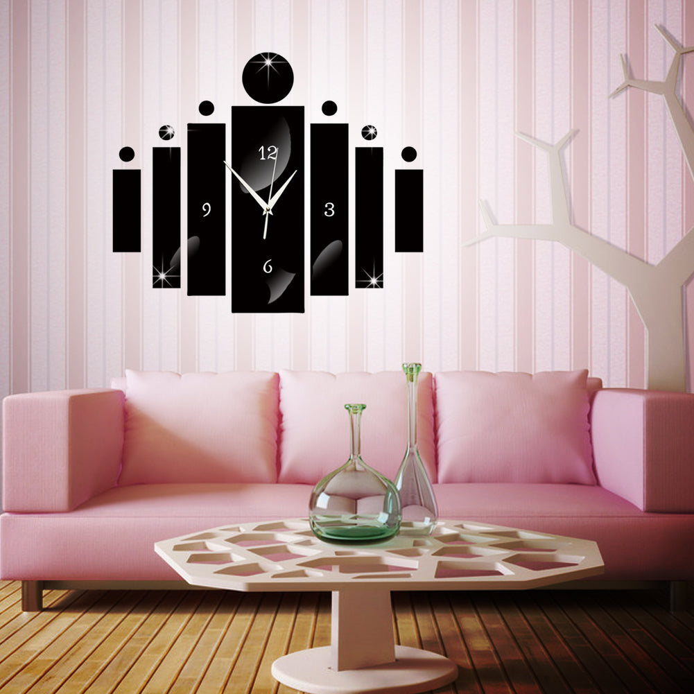 Creative Acrylic Digital Wall Clock Mirror Wall Sticker Clocks Living ...